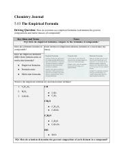 05 03 The Empirical Formula Pdf Chemistry Journal 5 03 The Empirical Formula Driving Question