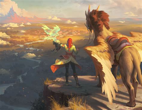 X Resolution Fantasy Women Hd Griffin Adventure Art X Resolution Wallpaper