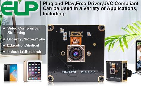 Elp 48mp Fast Autofocus Usb Camera Module With 70degree No Distortion Lens For Computer Mini Uvc