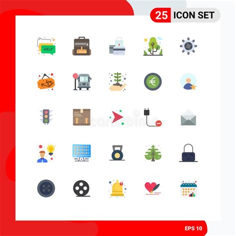 Modern Set Of 25 Flat Colors And Symbols Such As Ship Camping Card
