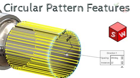Minute Solidworks Tutorial How To Circular Pattern Features YouTube