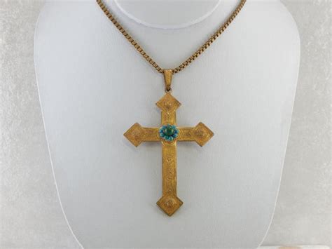 vintage miriam haskell cross pendant necklace market square jewelers