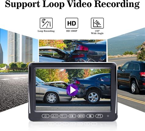 RV Backup Camera Wireless HD 1080P Trailer Bluetooth Rear View Cam System Touch Key 7 DVR
