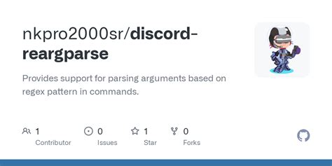 Github Nkpro2000srdiscord Reargparse Provides Support For Parsing Arguments Based On Regex