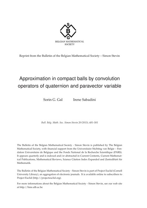 Pdf Approximation In Compact Balls By Convolution Operators Of