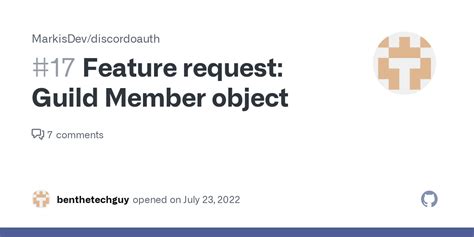 feature request guild member object · issue 17 · markisdev