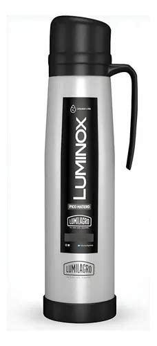Termo Lumilagro Luminox Acero Inoxidable Con Manija 1 Litro Plateado