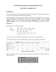 Excel Solver Linear Programming Problems Demystified Course Hero