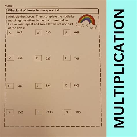 Multiplication Fact Riddle 3 For 3rd Grade Classful