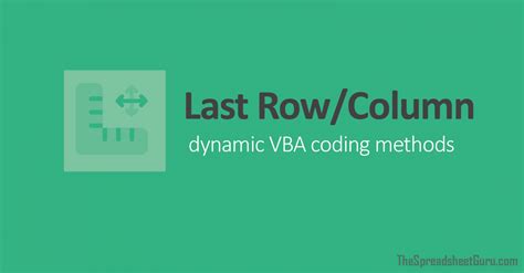 Vba Code To Find Last Row Or Last Column Best Way