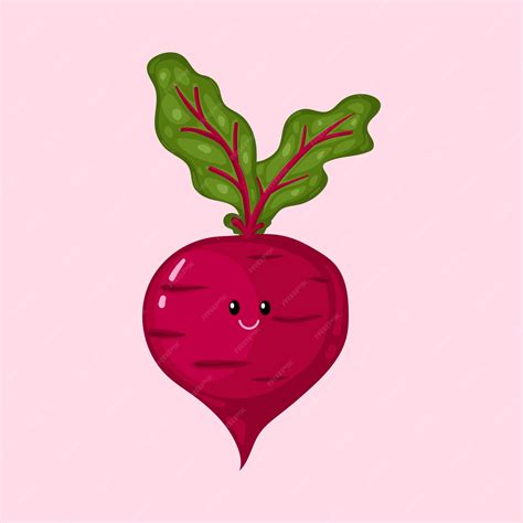 Premium Vector Vector Cute Beetroot Cartoon Illustration Hand Drawn