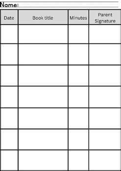 Reading Log With Parent Signature By The Creative Critter TPT