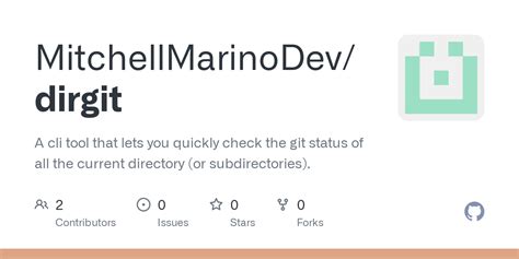 github mitchellmarinodev dirgit a cli tool that lets you quickly