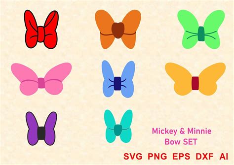 A Clipart Image Featuring A Variety Of Colorful Butterfly And Bow
