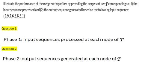 Solved Illustrate The Performance Of The Merge Sort Chegg