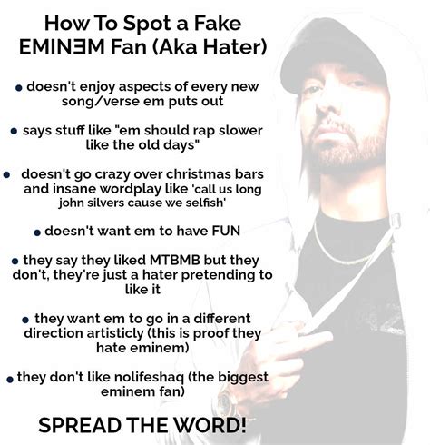 How To Spot A Fake Eminem Fan R Eminem