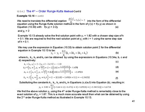 Applied Engineering Analysis 5 1054 The 4th Order Runge Kutta
