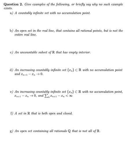 Solved Question Give Examples Of The Following Or Chegg