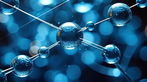 Microscopic View Of Interconnected Molecules In A Blue Digital