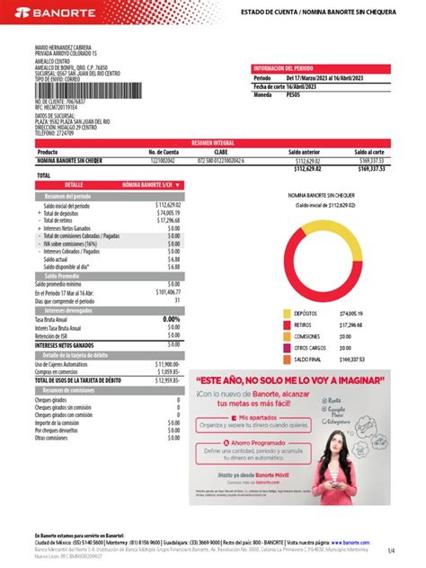 Estado De Cuenta Banorte Marzo Abril 2023 Pdf