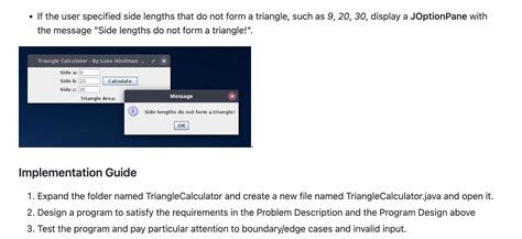 solved lab activity 1 triangle calculator problem