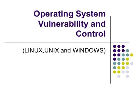 Operating System Vulnerability And Control