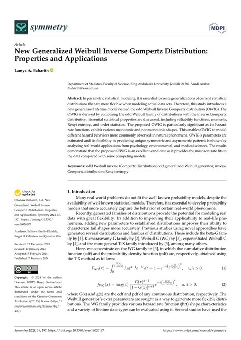 Pdf New Generalized Weibull Inverse Gompertz Distribution Properties And Applications