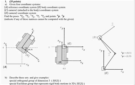 solved 1 35 points a given four coordinate systems a reference