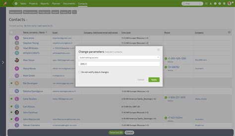 Access To Contacts Features Uses Planfix