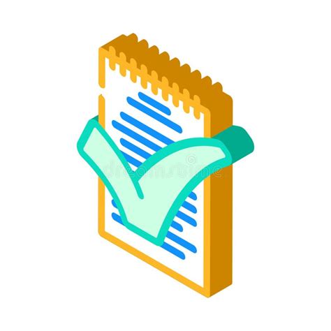 Notepad Check Mark Isometric Icon Vector Illustration Stock Vector