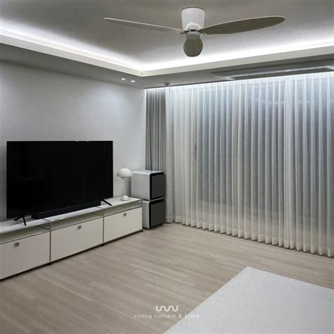 반아캐 84type 거실 인테리어모던 그레이 커튼 맞춤제작 설치후기코니커튼 네이버 블로그