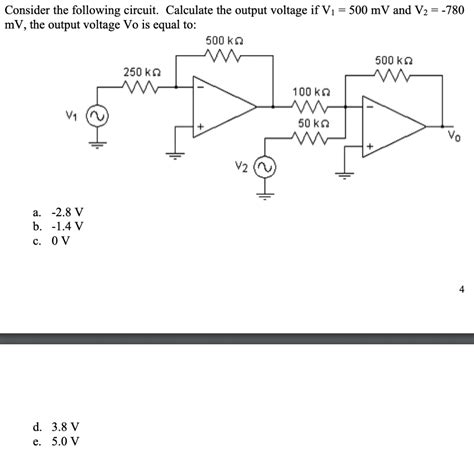 Solved Consider The Following Circuit Calculate The Output Chegg