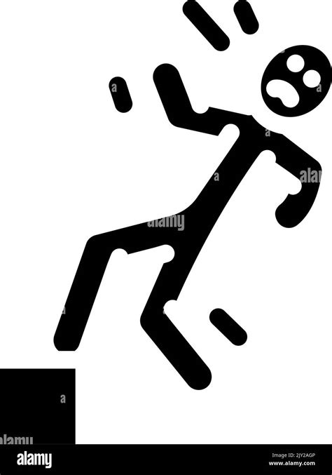 Fall Man Accident Glyph Icon Vector Illustration Stock Vector Image