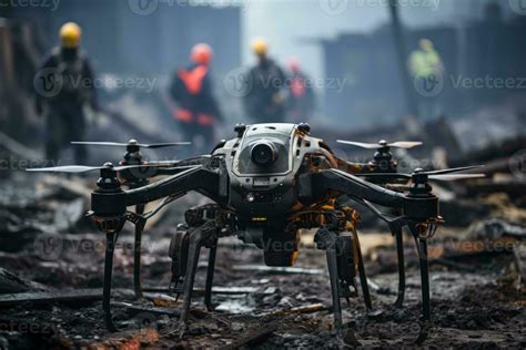 Ai Generated Futuristic Search And Rescue Drones And Robots Harnessing
