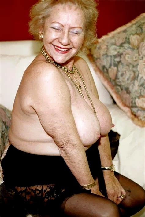 Extremely Old Wrinkly Grandma Strips Out Of Her Black Lingerie Porn