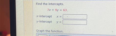 Solved Find The Intercepts X Y X Intercept Chegg Com