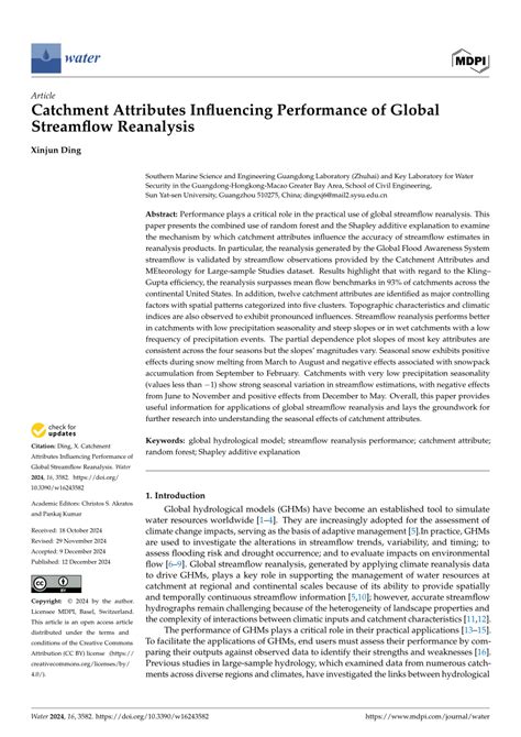 Pdf Catchment Attributes Influencing Performance Of Global Streamflow