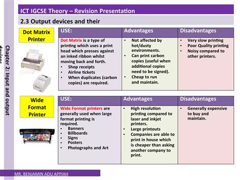 Ictigcsetheoryrevisionpresentation2 3 Output Devices And Their