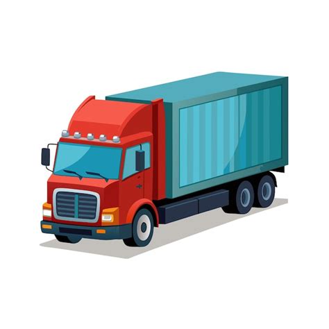 현실적인 트럭 터 일러스트레이션 프리미엄 벡터