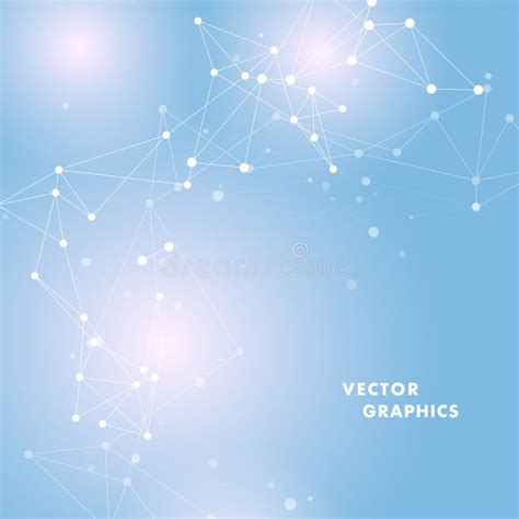 Abstract Connecting Dots And Lines Molecular Data Concept Communication Structure Stock Vector