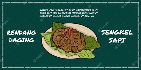 Premium Vector Delicious And Favorite Traditional Food Beef Rendang