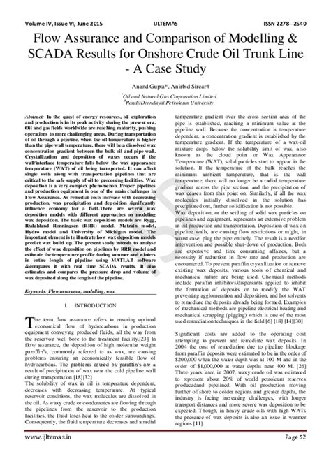 Pdf Flow Assurance And Comparison Of Modelling And Scada Results For Onshore Crude Oil Trunk