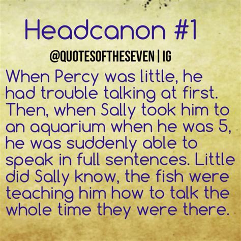 Percy Jackson Headcanons