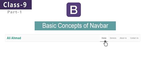 Bootstrap Tutorials For Beginnersurduhindi Class 9 Navbar In Bootstrap1 Youtube