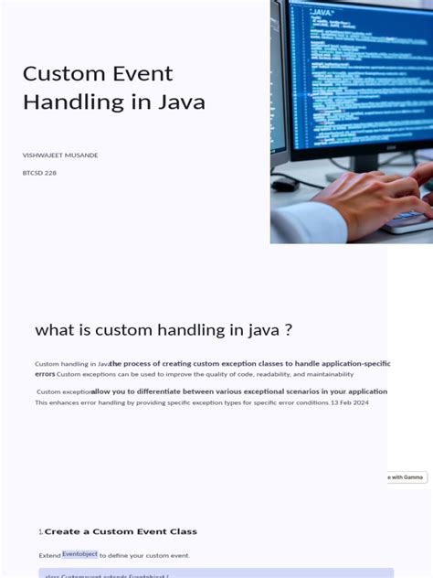 Custom Event Handling In Java Vishwajeet Pdf