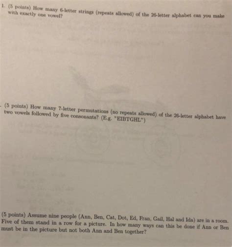 Solved 1 5 Points How Many 6 Letter Strings Repeats