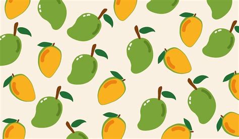Premium Vector Cute Mango Fruits Pattern Background Vector Design