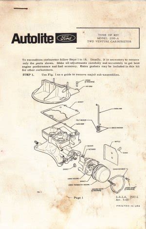 Autolite 2100 Carburetor Diagram Wiring Diagram Pictures