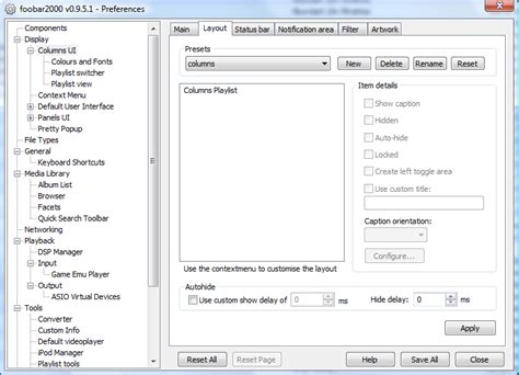 foobar2000 columns ui addons pulsetoo