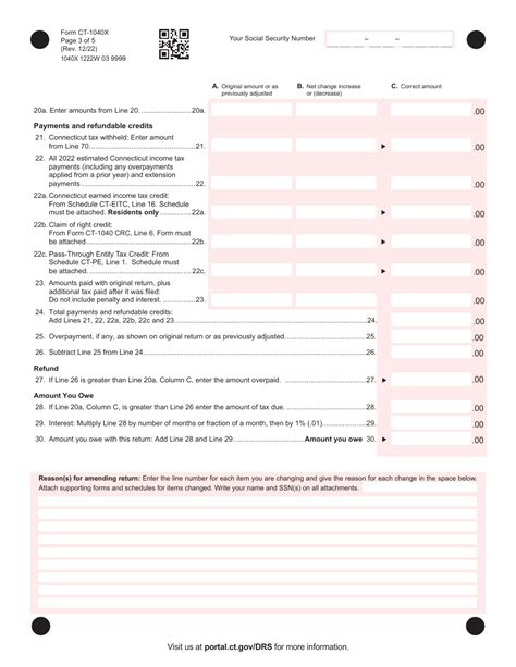 Form Ct 1040x Download Printable Pdf Or Fill Online Amended Connecticut